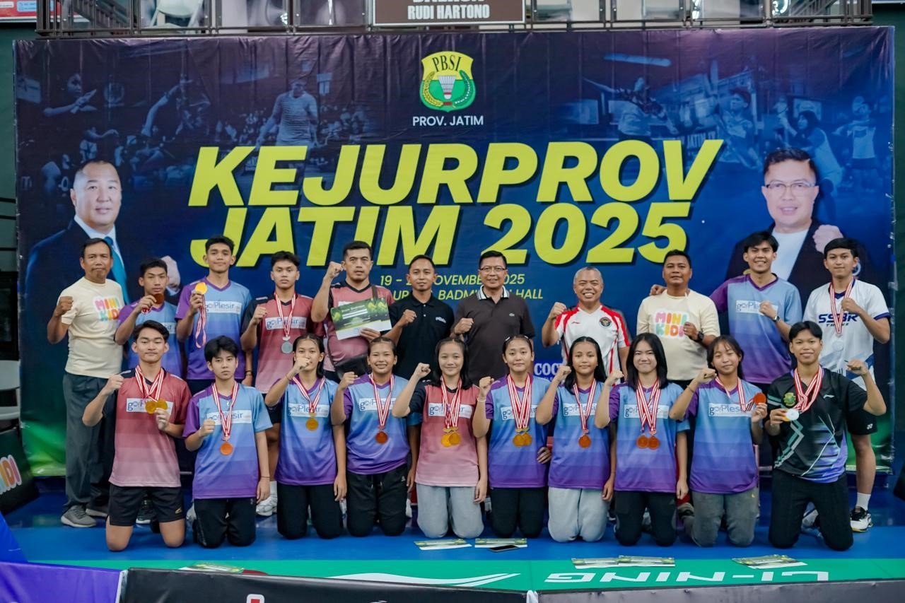 malang-post.com - PBSI Kabupaten Malang Juara Umum Kejurprov Jatim 2025